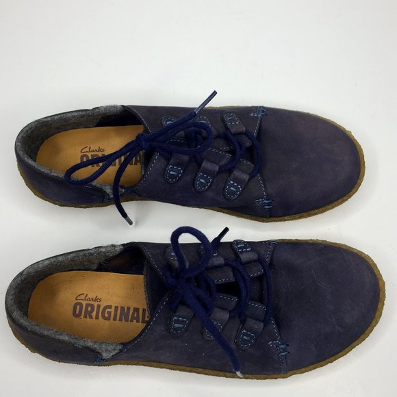 Clarks Shoes | Clarks Originals Blue Leather Womens 7m Shoes | Poshmark